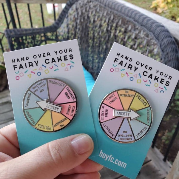 Anxiety Spinner Pin Badge - Mental Health Gifts - Enamel Pin - Lapel ...