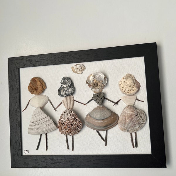 Mom, Dad and Daughter Shell People Art - Etsy