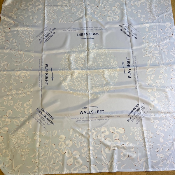 Mahjong Tablecloth, Spring Flowers, Game Night, Chinoiserie Vase, Pink ...