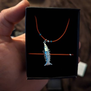 925 Sterling Silver Fish Necklace, Gold Fish Necklace, Red String ...