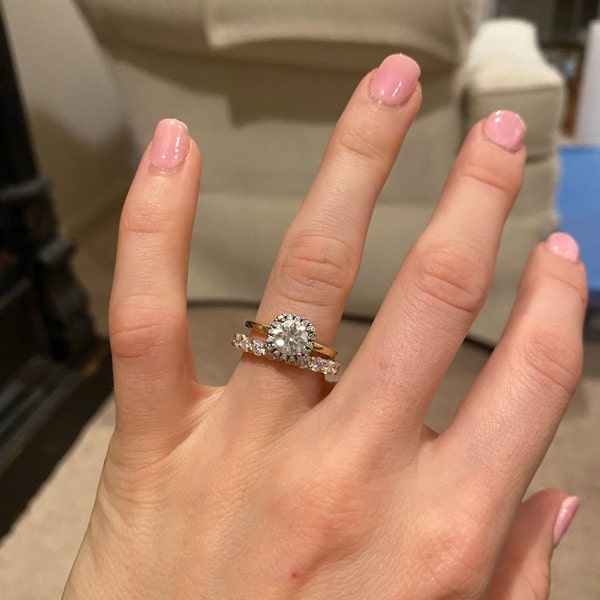 Moissanite Eternity Wedding Band: 1.85 TCW Colorless Round Cut - Etsy