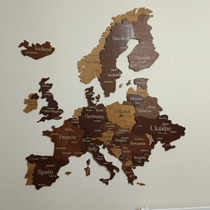 Large World Map Wall Hangings Wood World Map With Borders - Etsy