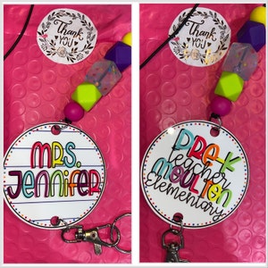 Teacher Lanyard Teacher Gift Custom Badge Lanyard - Etsy