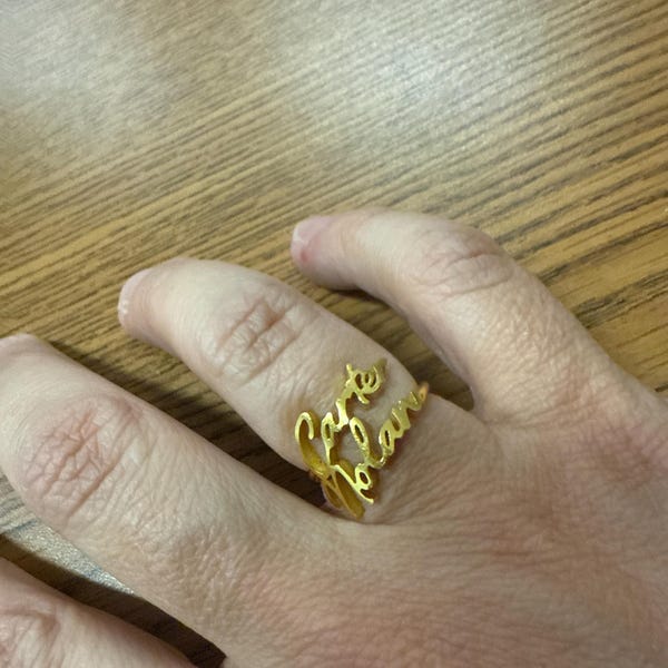 Double Name Ring • Two Name Ring in Sterling Silver, Gold and Rose Gold ...