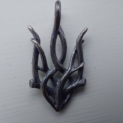 Elvish Pendant Tryzub. Tree Branch Necklace in Trident Form by Kochut ...