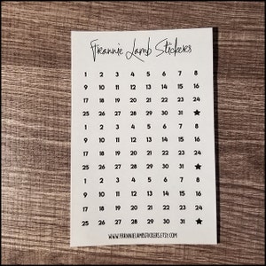 Number Planner Stickers, Calendar Stickers, Round Stickers, Color and ...