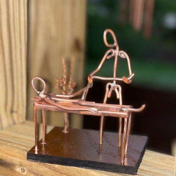 Copper Art Figurine of a Physical Therapist or Chiropractor/ Massage ...