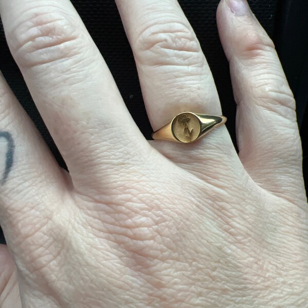 14K Gold Birthstone Ring, Birth Flower Ring, Gold Ring, Custom Floral ...