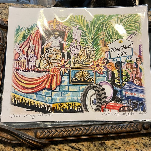 Iced Coffee & Beignets | 8 X 10 Inch Print of Oil Painting Louisiana ...