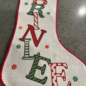 Personalized Christmas Stocking Festive Name Design 2 Color Options 19 ...