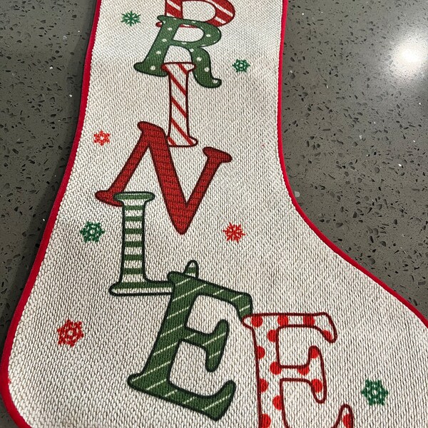 Personalized Christmas Stocking - Festive Name Stocking - 2 Color ...