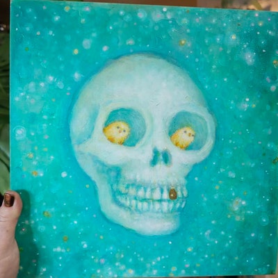 Yellow and White Camper Creature Hovers Over the Flint Hills ORIGINAL ...