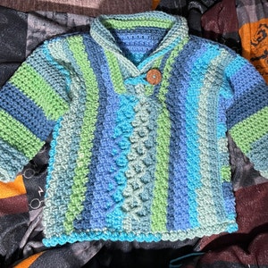 Crochet Sweater Pattern for Baby and Toddler, 0-3 Months to 3/4T ...