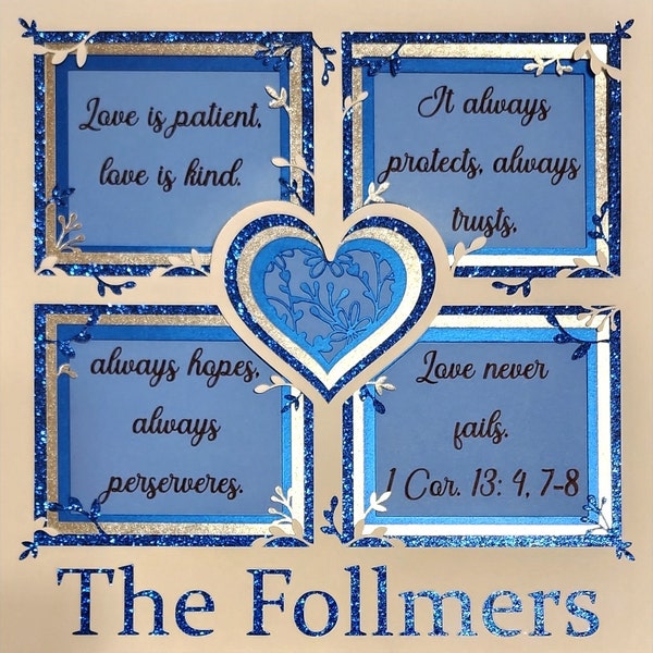 3D Family Gallery Shadow Box, Custom Name, Multi Photo Frame, Family ...