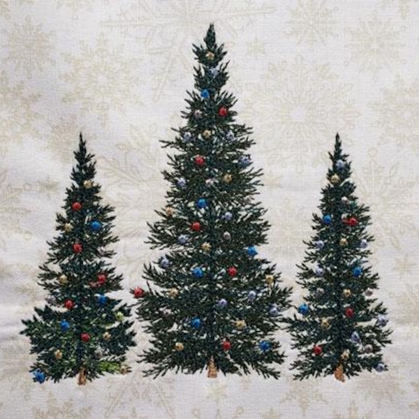 Christmas Trees Embroidery Design, Christmas Lights Machine Embroidery ...