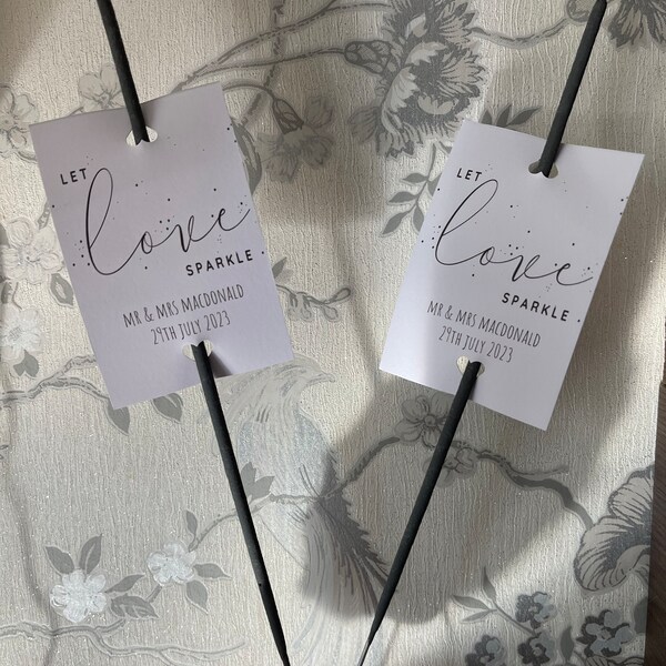 Wedding Sparkler Labels - Etsy UK