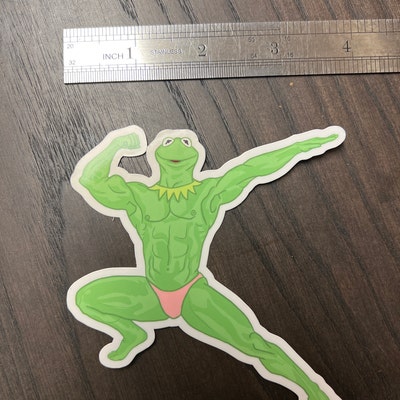 Buff Kermit the Frog Stickers Original Vinyl Sticker Water - Etsy