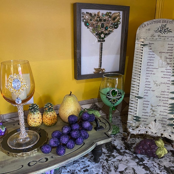 Sparkling Periwinkle Wine Glass Crowned Queen Rhinestone Accent, Long ...