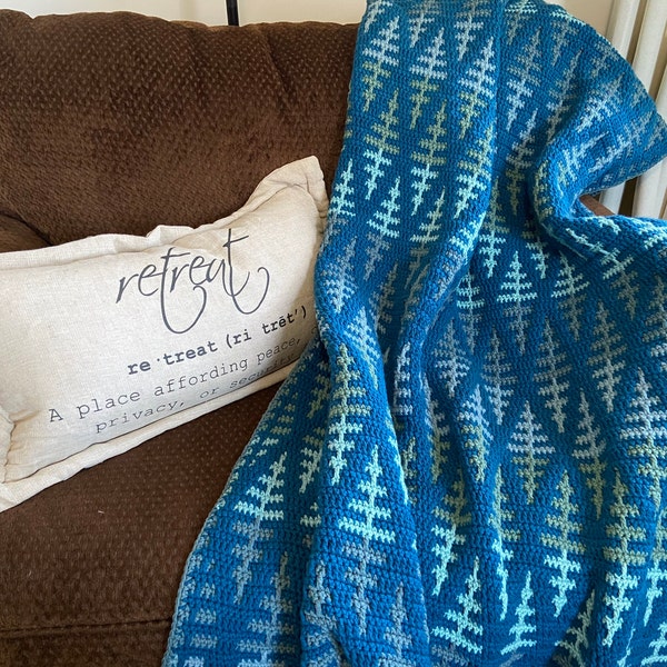 Crochet PATTERN Tree Tops Throw, Blanket, Afghan. Original Design by ...