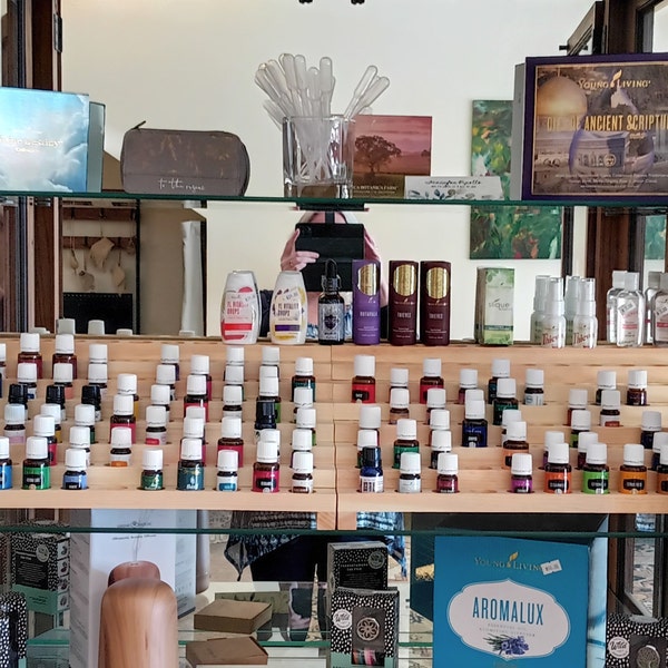 Wooden Display Rack for Essential Oils - 10ml Roll-on Bottle, Holds 100 ...