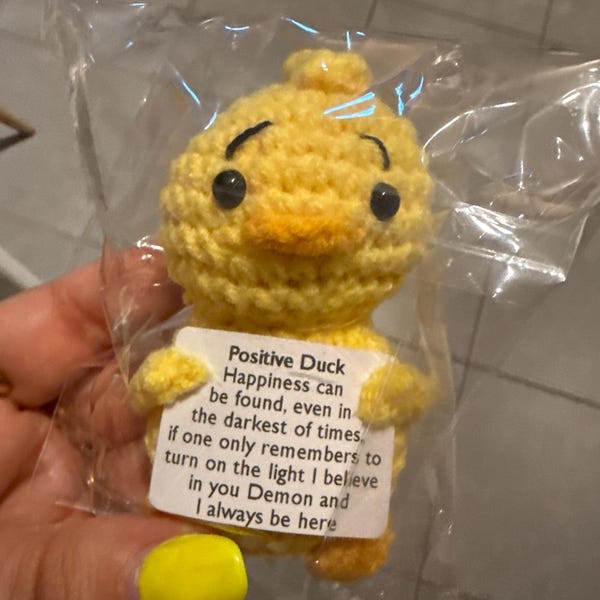 Adorable Handmade Crochet Duck,positive Duck,good Luck Duck,crochet ...