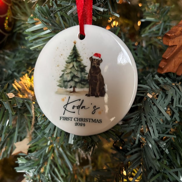 Personalised Dogs First Christmas Bauble, Puppy's 1st Xmas Tree ...
