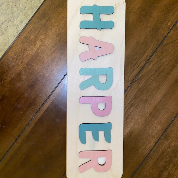 WOODEN NAME PUZZLE - 010101 - Personalized Name Puzzle - Full Color ...