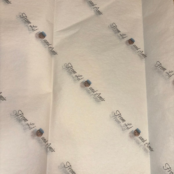 Custom Printed Tissue Wrapping Paper, Your Logo, Name and Message ...