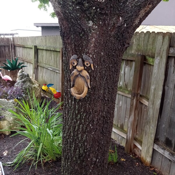 Tree Faces Garden Decor –tree Hugger Bird Feeder– Yard Art– Gift for ...