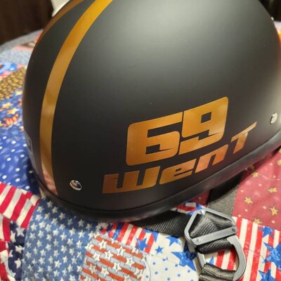 Motorcycle Helmet Decals Retro Font Stripes Dirt Bike Motocross Custom ...