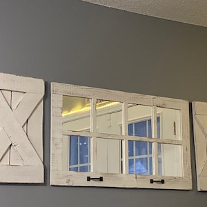 8 Pane Farmhouse Wall Decor Window Mirror Rustic Window - Etsy