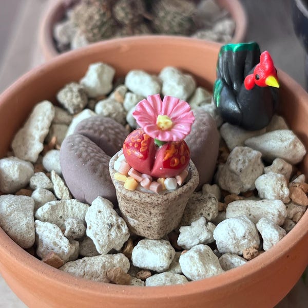 Miniature Fairy Working Table With Lamp and Chair Made From Stone, Wood ...