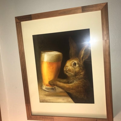 Bunny With Beer print Bar Decor Rabbit Brewery Illustration Artwork - Etsy