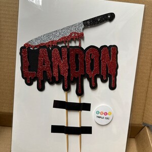 Horror Knife Cake Topper/horror Cake Topper/halloween Happy Birthday ...