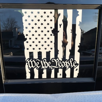 We the People Distressed American USA US Flag Truck Tailgate Vinyl ...