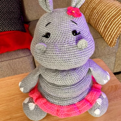 Hippo Stacking Toy Crochet Pattern Amigurumi Safari Animal - Etsy