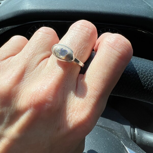 Cantera Opal Stacking Ring, 925 Sterling Silver Size 5.5, Natural Opal ...