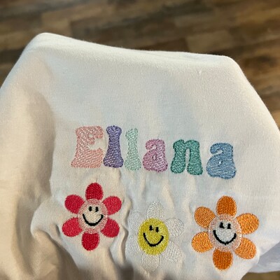 Elly Retro Hippie Sketch Fill Bean Stitch Outline Font Alphabet Vintage ...