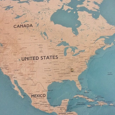 Push Pin World Map Framed Turquoise World Map Travel Map World Map Push ...