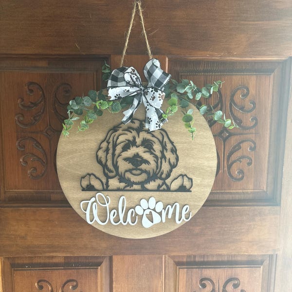 Labradoodle / Goldendoodle / Doodle Welcome Dog Door Hanger Sign - Etsy