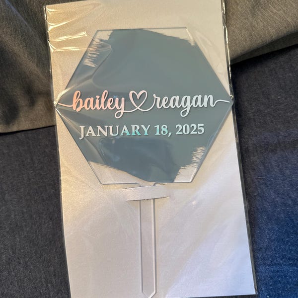 Birthday Cake Topper Acrylic Birthday Marbled Boho Chic 5 in Wide Gold ...