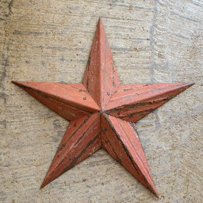 Red Star Christmas Tree Topper Decoration Red Metal Star 12 Reclaimed ...
