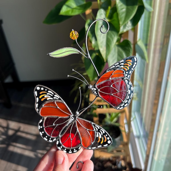 Butterfly Stained Glass Window Hangings Christmas Gift Monarch ...