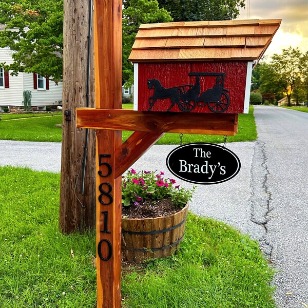 Personalized Oval Mailbox Sign With Large House Numbers, 7 X 12 ...