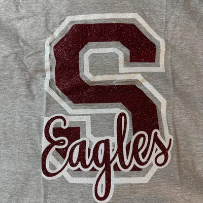 Customizable Spirit Shirt With Mascot and Letter School Colors Spirit ...