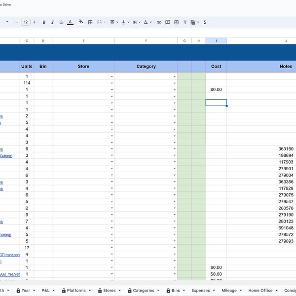 2025 Reseller Spreadsheet-basic: Inventory, Sales & Profit Tracker - Etsy