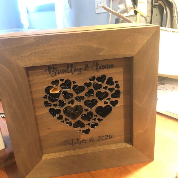 Shadow Box Wedding Guest Book Drop Box Guest Book 3D Guest Book ...