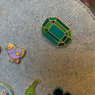 Emerald Birthstone Pin May Birthday Gemstone Pin Hard Enamel Pin Enamel ...