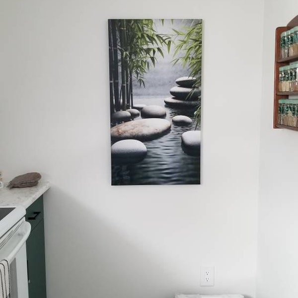 Wall Art Zen Garden Canvas, Relaxing Bamboo and Stones Decor, Calming ...