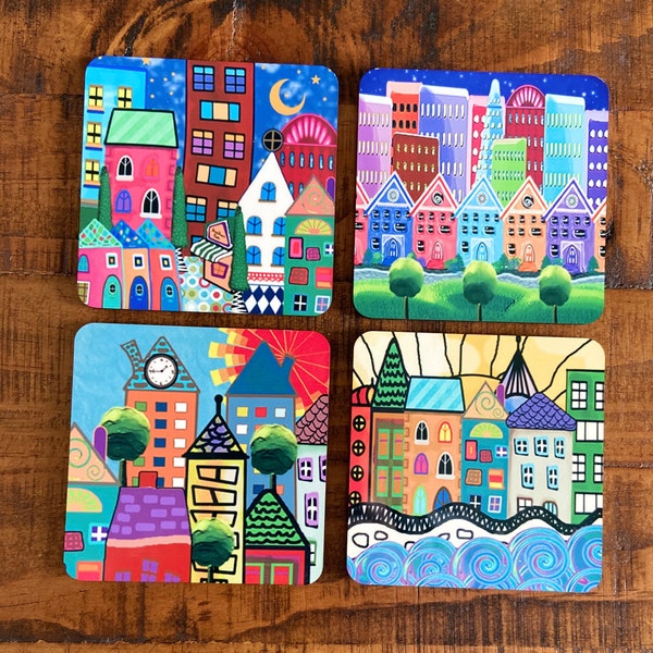 FUNKY TOWNS - Printable Digital Collage Sheet 12 X 4 Inch Squares for ...